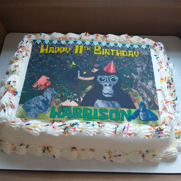 Gorilla Edible Image Cake Topper Sheet Custom Icing Frosting - Etsy