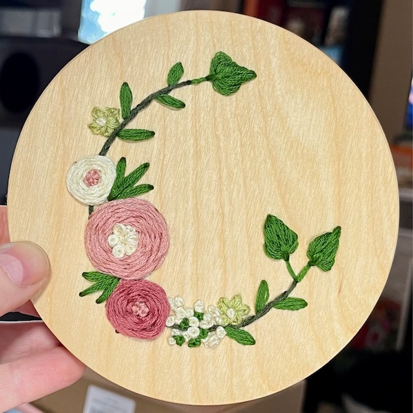 Wood Embroidery Disk "spring Flowers" Perforated Disk Pattern for ...