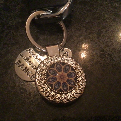 Teal Flower Keychain for Women, Ladies Handbag Charm, Key Ring Gift ...