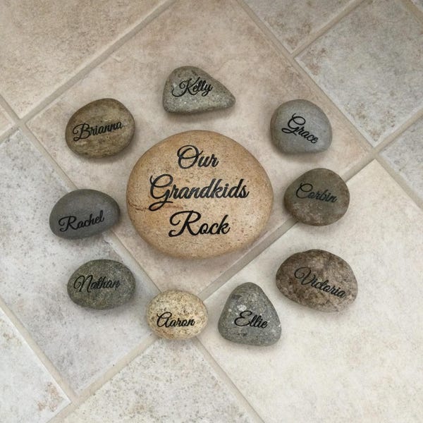 Engraved Inspirational Stones Mothers Day Stone, Carved Stone, Namesake ...