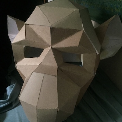 DIY Monkey Mask, Low Poly Paper Craft Template, Printable Ape Mask ...