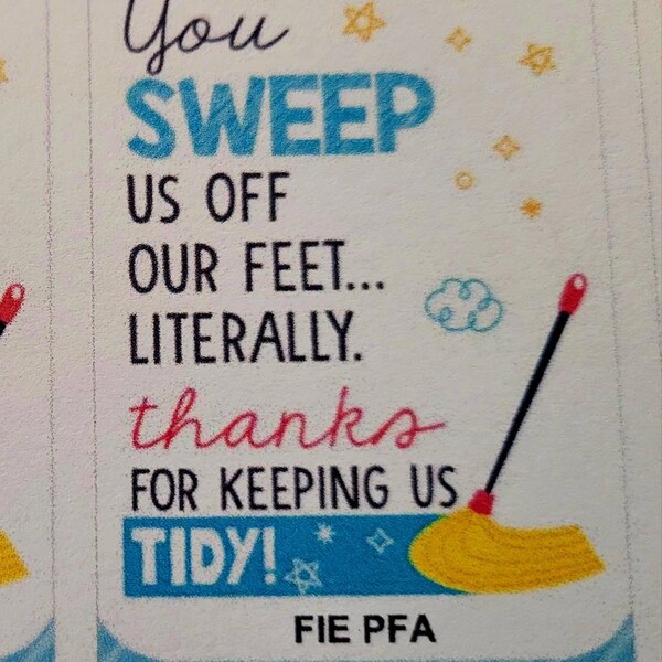 EVS Week Gift Tag Printable, Housekeeping Gift Tag, National Custodian ...