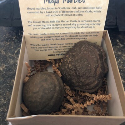 Moqui Marbles, Set-of-2, Shaman Stones, Moki Balls, Sandstone, Iron ...
