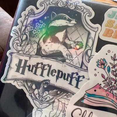 Holographic Sticker Hufflepuff House Emblem Hogwart School of Wizard ...