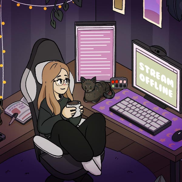 Animated Twitch Overlay With Custom Character - Stream Screen / Dark ...