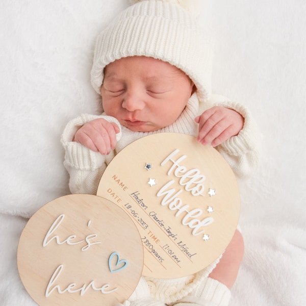 Hello World Sign, Baby Announcement, Hello World Wooden Sign, Baby ...