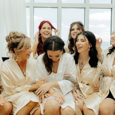 Rose Gold Bride Matching Satin Lace Robes, Personalized Satin Robes ...