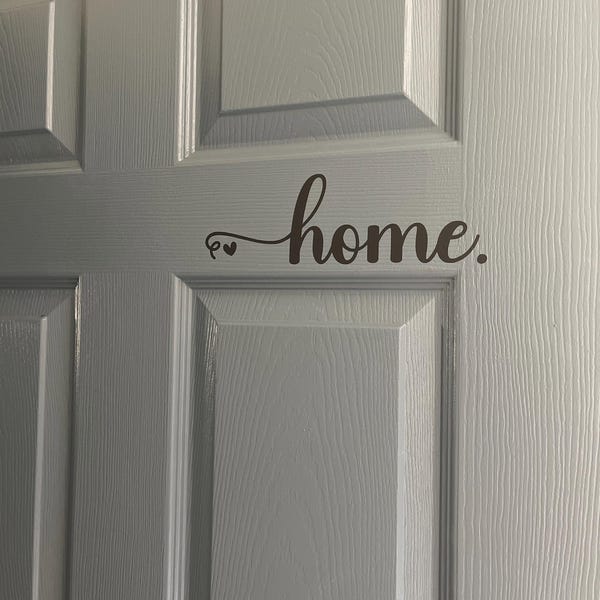 Home With Heart Vinyl Decal - Home Sticker - Home Door Decal - Home ...