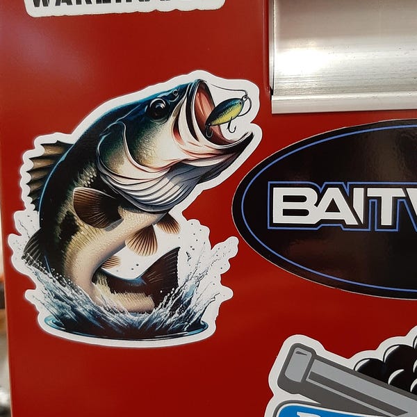 Bass Fishing Sticker | UV Resistant, Waterproof Vinyl Decal - Etsy
