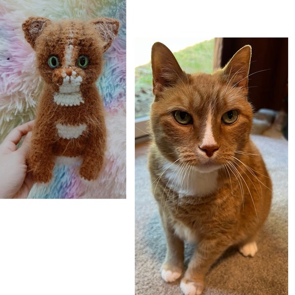 Custom Cat Plush, Custom Crochet Cat, Custom Stuffed Cat, Custom Pet ...