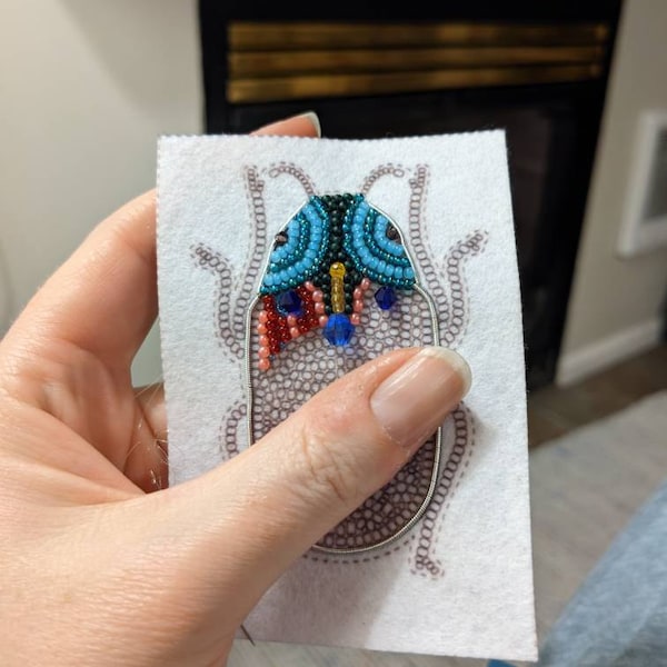 Bead Embroidery Kit Tarantula Spider. Seed Bead Brooch Kit. DIY Craft ...