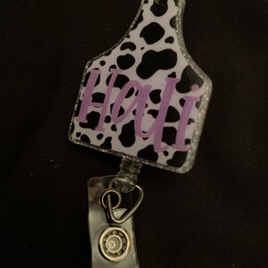 Cow Print Tag Badge Reel,black & White Cow Print,cow Tag Badge Reel ...