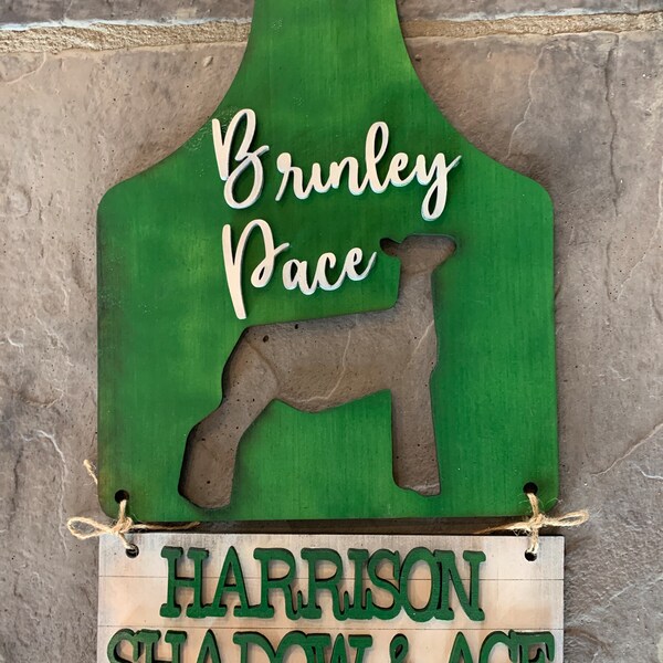 Custom Cattle Tag Stall Sign – Personalized Livestock Name Tag for 4H ...