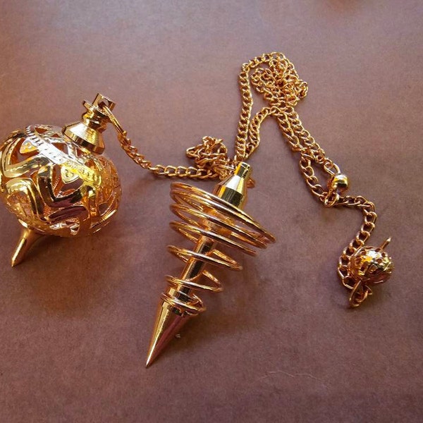 Copper Plated Spiral Pendulum, Copper Plated Vortex Pendulum, Dowsing ...