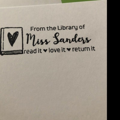 Customized Librarian Stamp, From the Library of Script Stamps, Self ...