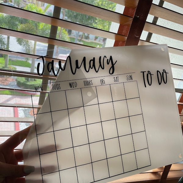 Pro-graphx Blank Acrylic Dry Erase Writing Board Wall Calendar Goals ...