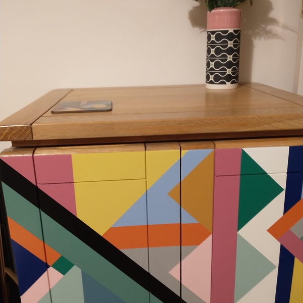 MADE TO ORDER, Bespoke Hand Painted Geometric Design, Mid Century ...