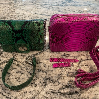Snakeskin Purse Python Crossbody Bag Python Purse Multicolor Purse ...