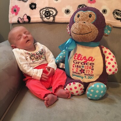 Baby Cubbies Personalized Stuffed Brown Monkey Adorable Baby Gift - Etsy