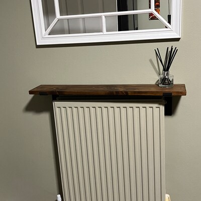 Solid Wood Radiator Shelf With Brackets Rustic Narrow Shelf for Hallway ...