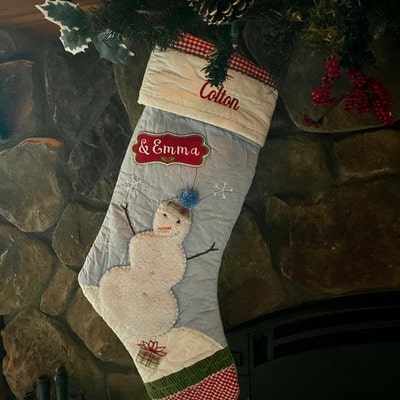 Christmas Stocking NAME PATCH 5 X 2 Custom Personalized Iron on or Sew ...