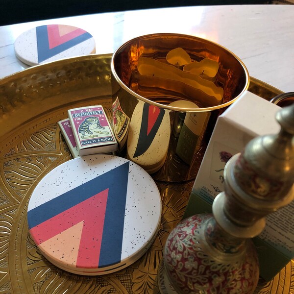 ARROW COASTERS Set of 4 Absorbent Stone Coasters / Ceramic Coasters ...