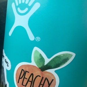 Peachy Decal Peach Vinyl Sticker Watercolor Peach Decal Car Window ...