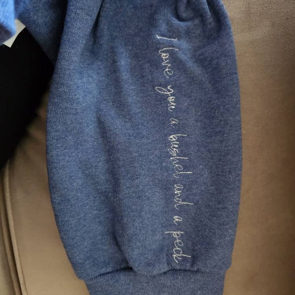 Custom Sweatshirt Sleeve Text Embroidery Words on Wrist - Etsy