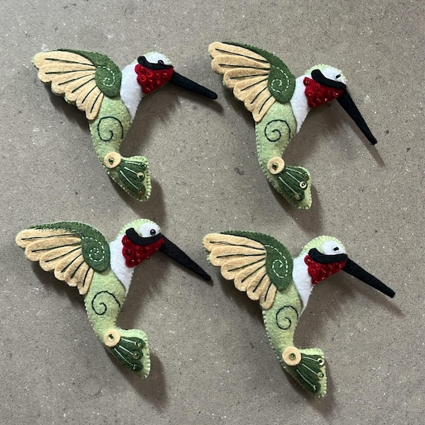 Hummingbird Sewing Pattern PDF - Backyard Bird Stuffed Ornament - Felt ...