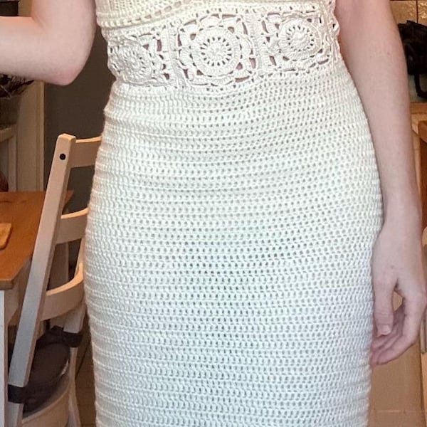 Crochet Pattern Long Dress With Open Back - Etsy