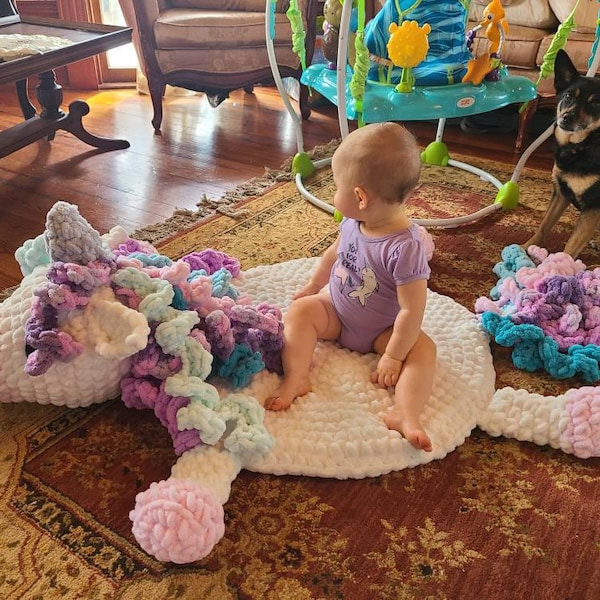 Plush Baby Rug Mia Unicorn | Finger Crochet Pattern | PDF | Baby Room ...