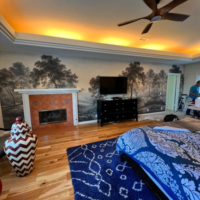 Timeless Scenic Wall Mural, Vintage Forest Scene Wall Mural, Vintage ...