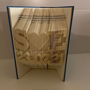 Custom Book Fold PATTERN Initials & Date | Etsy