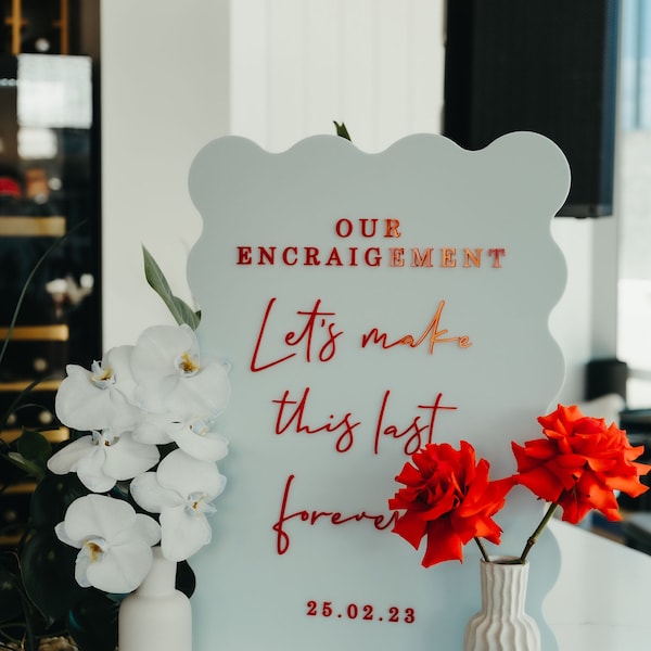 Wave Wedding Welcome Sign, 3D Names, Modern Wavey Wedding Signs ...