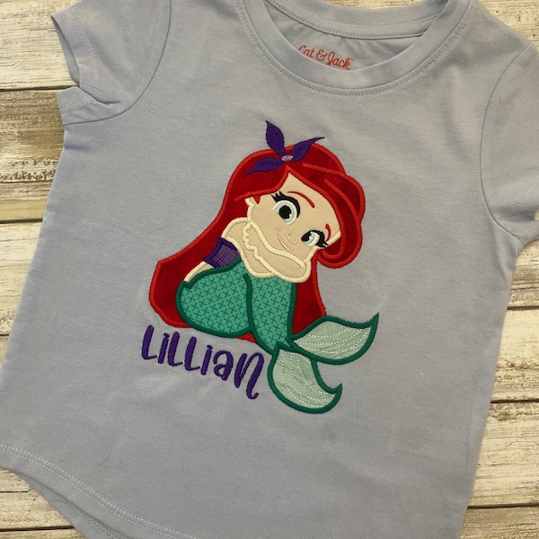 Little Mermaid Digital Machine Embroidery Applique Design, Mermaid ...