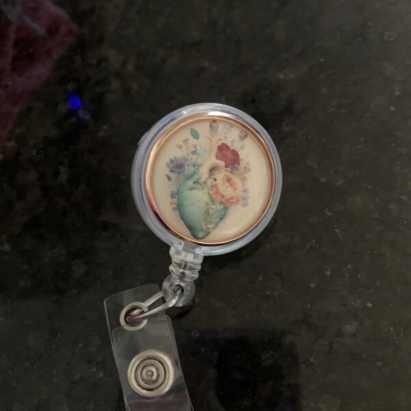 Vintage Map and Compass Retractable Badge Holder Compass Badge Reel ...