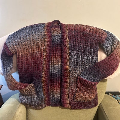 My Big Comfy Ribbed Cardi Knitting Pattern, Easy Knit Sweater Pattern ...