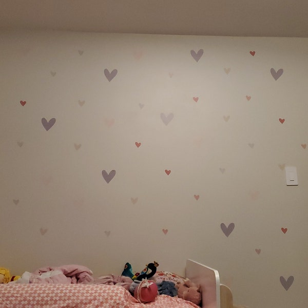 Muted Multi-color Heart Decals- Heart Wall Decals, Heart Decals ...