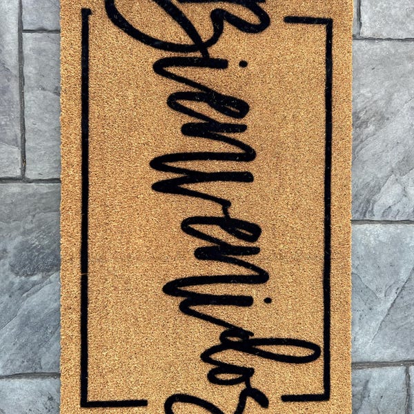 Welcome Y'all Doormat, Texas Country Welcome Mat, Flocked Coir Outdoor ...