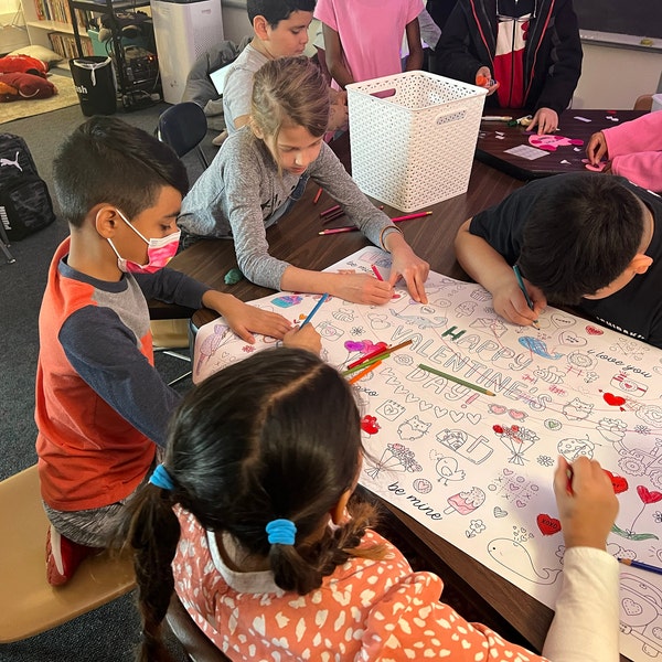 JUMBO Back to School Coloring, Coloring Page Banner, First Day of ...