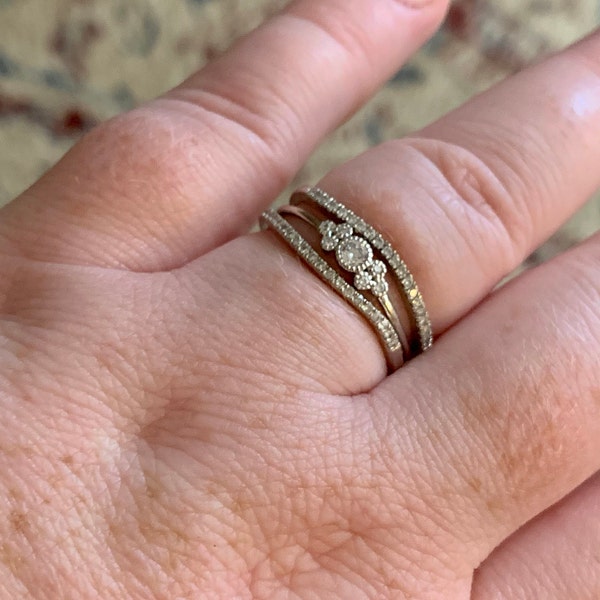 Sterling Silver Milgrain Stacking Ring | Dainty & Delicate Stacking ...