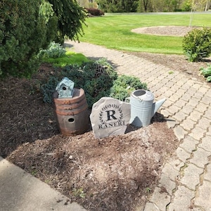 Personalized Monogram Name Rock Engraved Stone Personalized Garden Rock ...