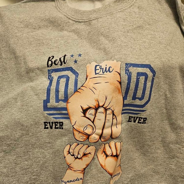 Personalized Dad Raised Fist Bump T-shirt, Best Dad Shirt, Custom Kid ...