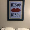 Bisou Bisou UNFRAMED Print | French Print Handwritten Print French Kiss ...