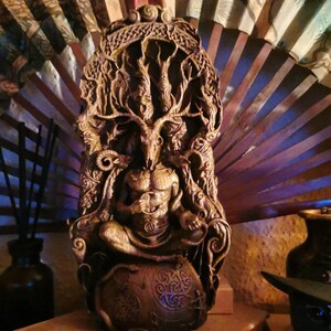 Cernunnos Cernun Wood Horned God Celtic God Altar Statue - Etsy UK