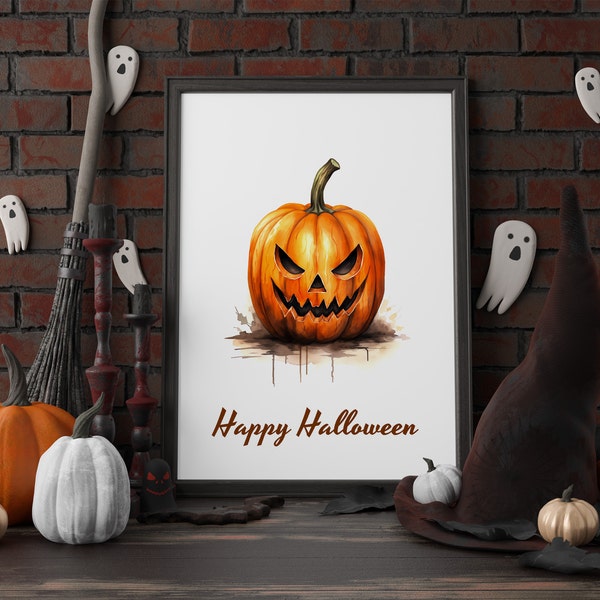 Halloween Mockup, Vertical Digital Frame Mockup, Art Print Mockup, Fall ...