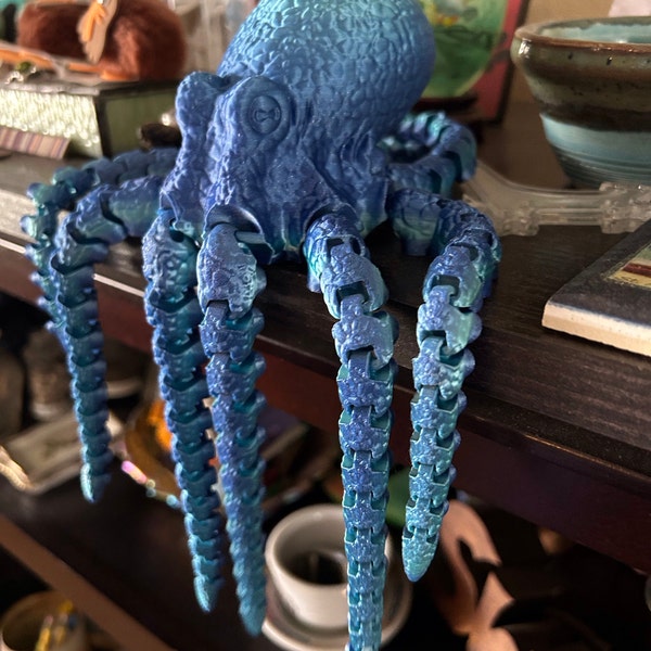 Octopus Fidget Toy, Lifelike Articulating 3D Printed Octopus Fidget ...