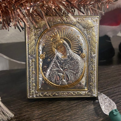 Virgin Mary of Pochayiv Silver Christian Orthodox Icon / Greek / Handmade - Etsy