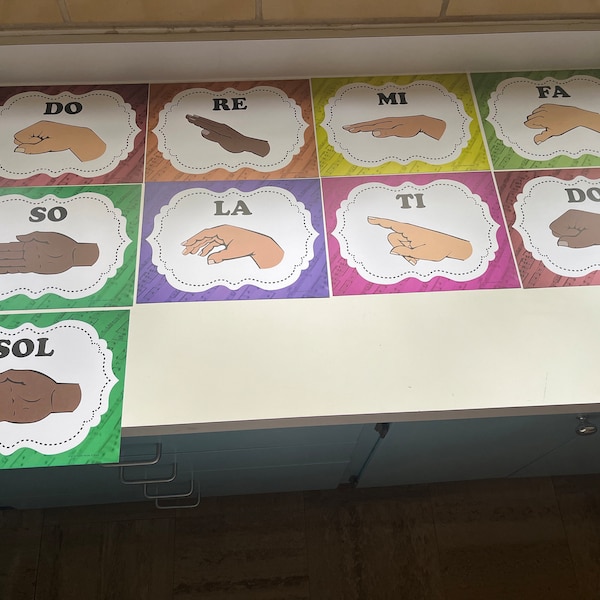 Rainbow Multicultural Curwen Kodaly Solfege Hand Signs for Music Class ...