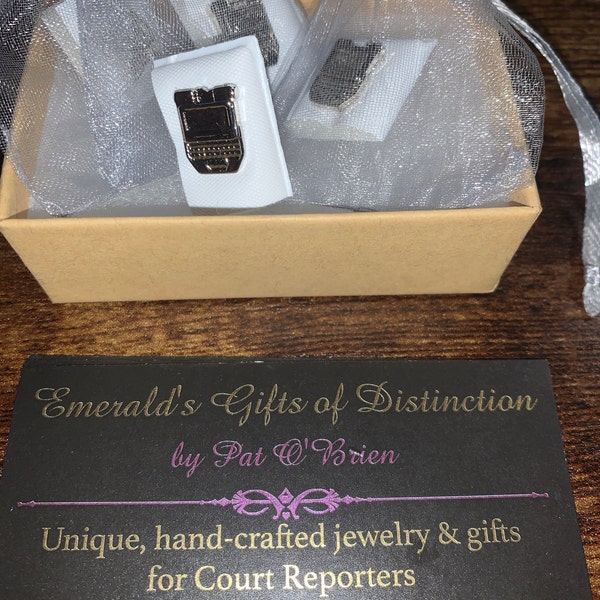 Court Reporter Gift Pewter Steno Charm Ring Metal Filigree Adjustable ...
